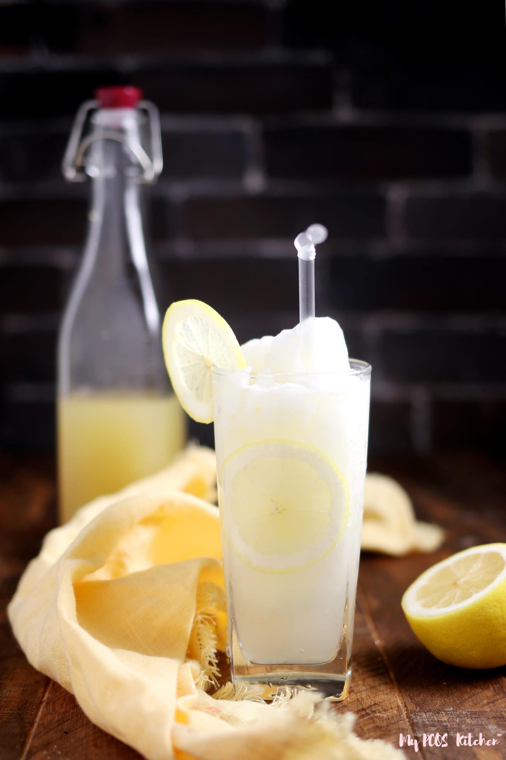 Easy Sugar Free Frozen Lemonade Slushie (Ready in 20 seconds)