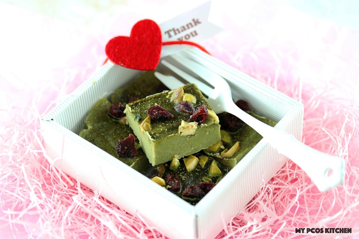 Low Carb Paleo Matcha Chocolate Fudge - My PCOS Kitchen