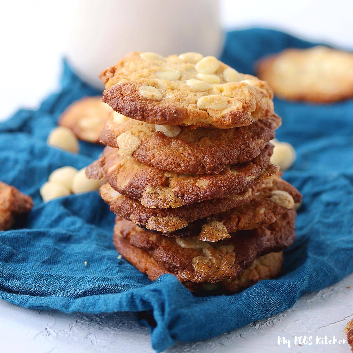 Soft & Chewy Keto White Chocolate Macadamia Nut Cookies